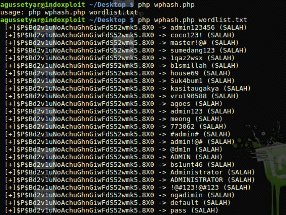 Cracking WordPress Password using Brute Force