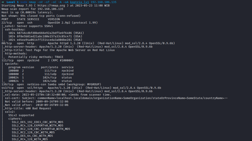Machine Writeup: Kioptrix Level 1 (#1)